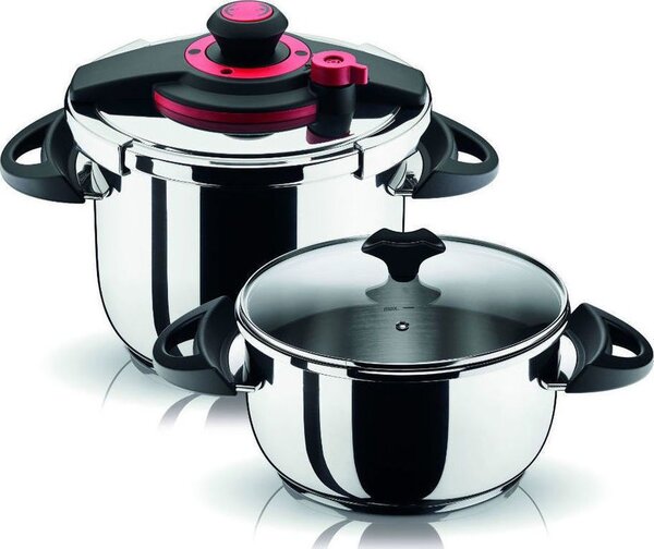 Pyramis Optimum Plus Σετ Inox Χύτρας Ταχύτητας 8Lt ∅24cm και ημιχύτρας ...