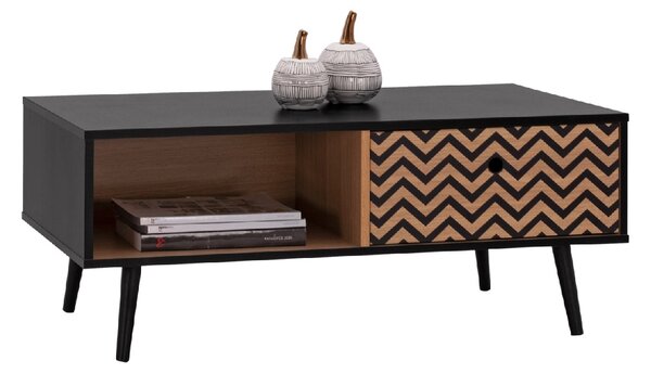 ΤΡΑΠΕΖΙ ΣΑΛΟΝΙΟΥ CHARLEEN HM8668 ΜΑΥΡΟ ΜΕ ΦΥΣΙΚΟ 100x50x40,5Υ εκ | FAVI.gr